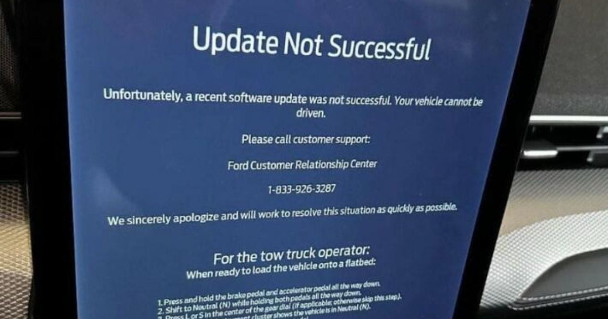 The New Blue Screen Of Death? “Your Vehicle Cannot Be Driven”